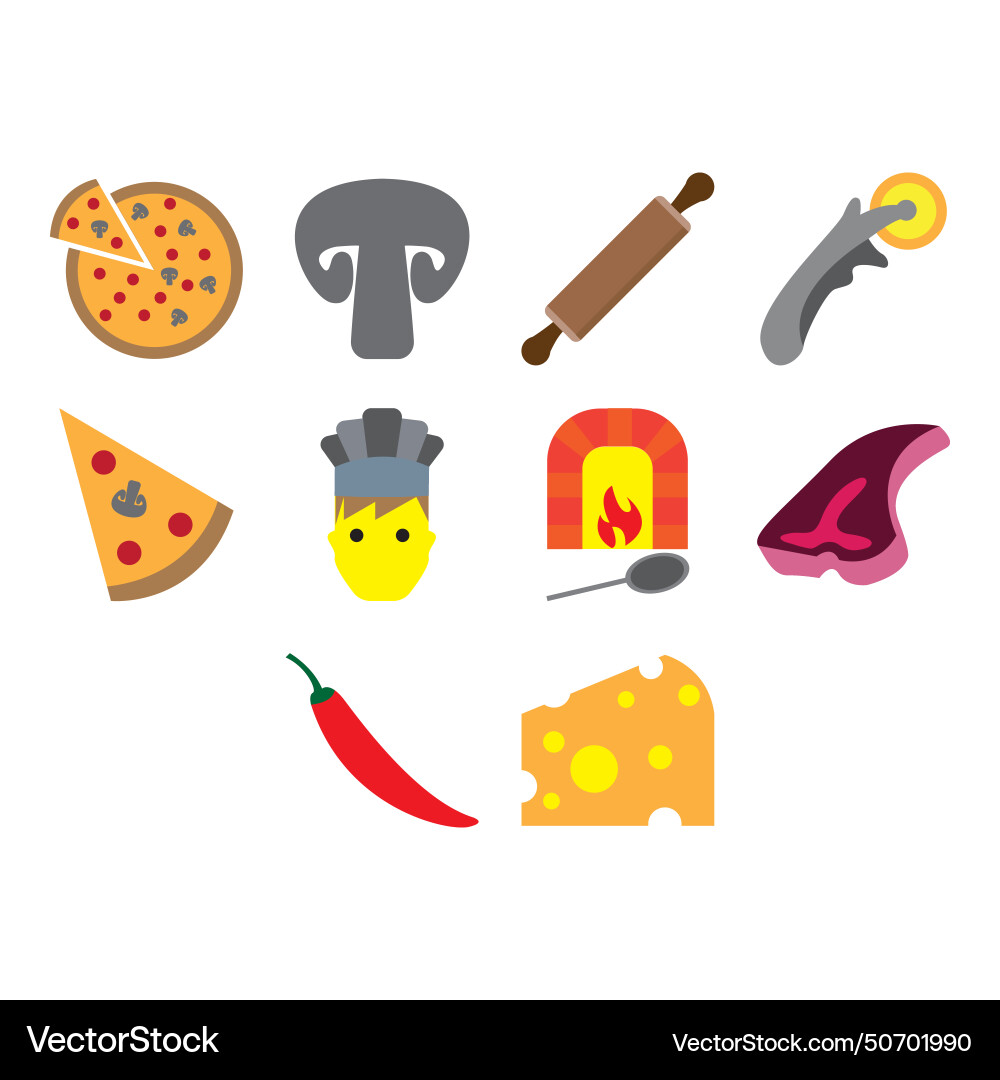 Pizza icon set Royalty Free Vector Image - VectorStock