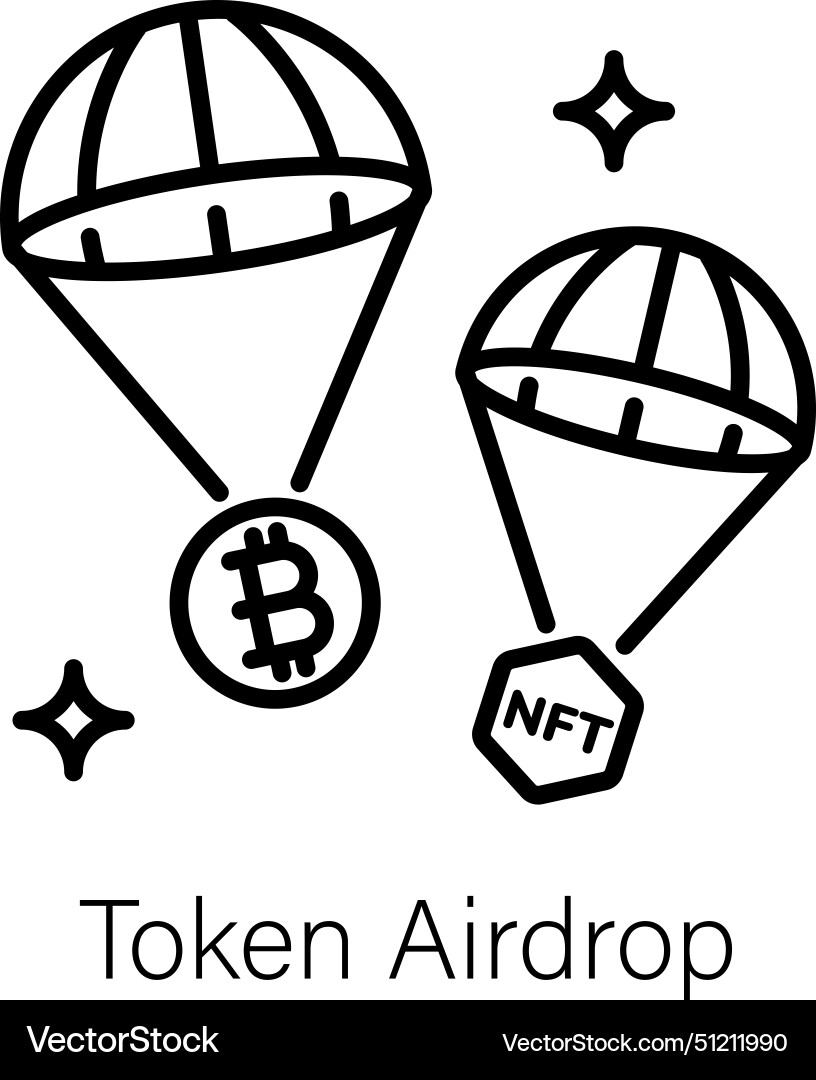 Token airdrop Royalty Free Vector Image - VectorStock