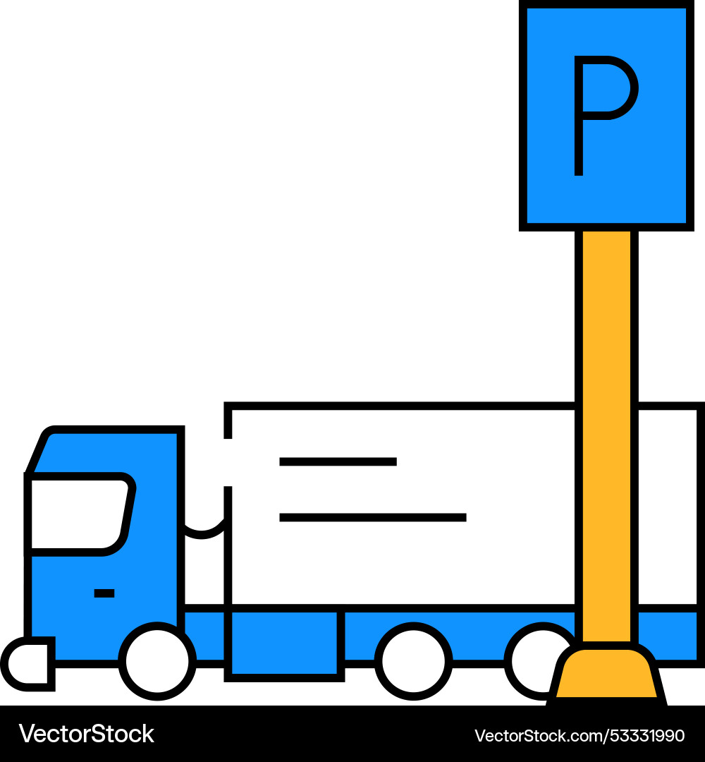 Truck parking icon color Royalty Free Vector Image