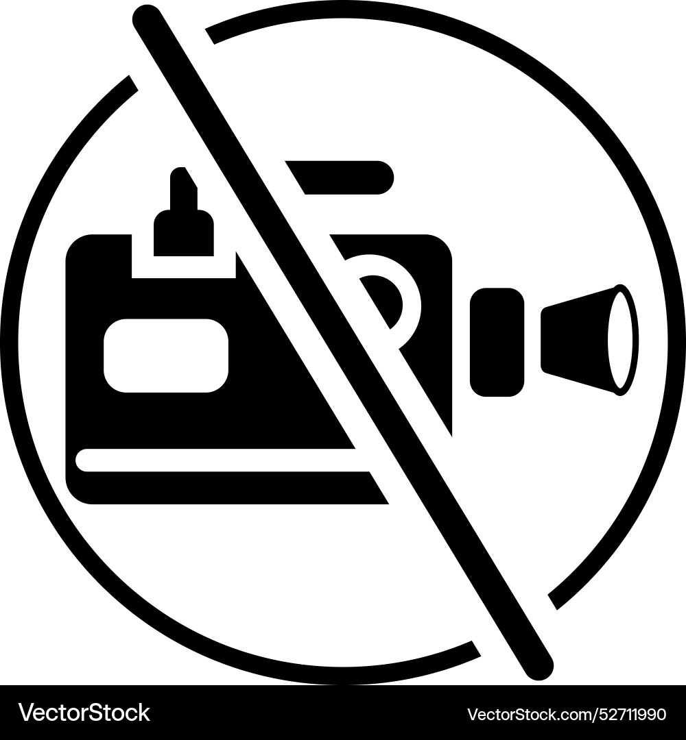 Video record not allow sign icon Royalty Free Vector Image