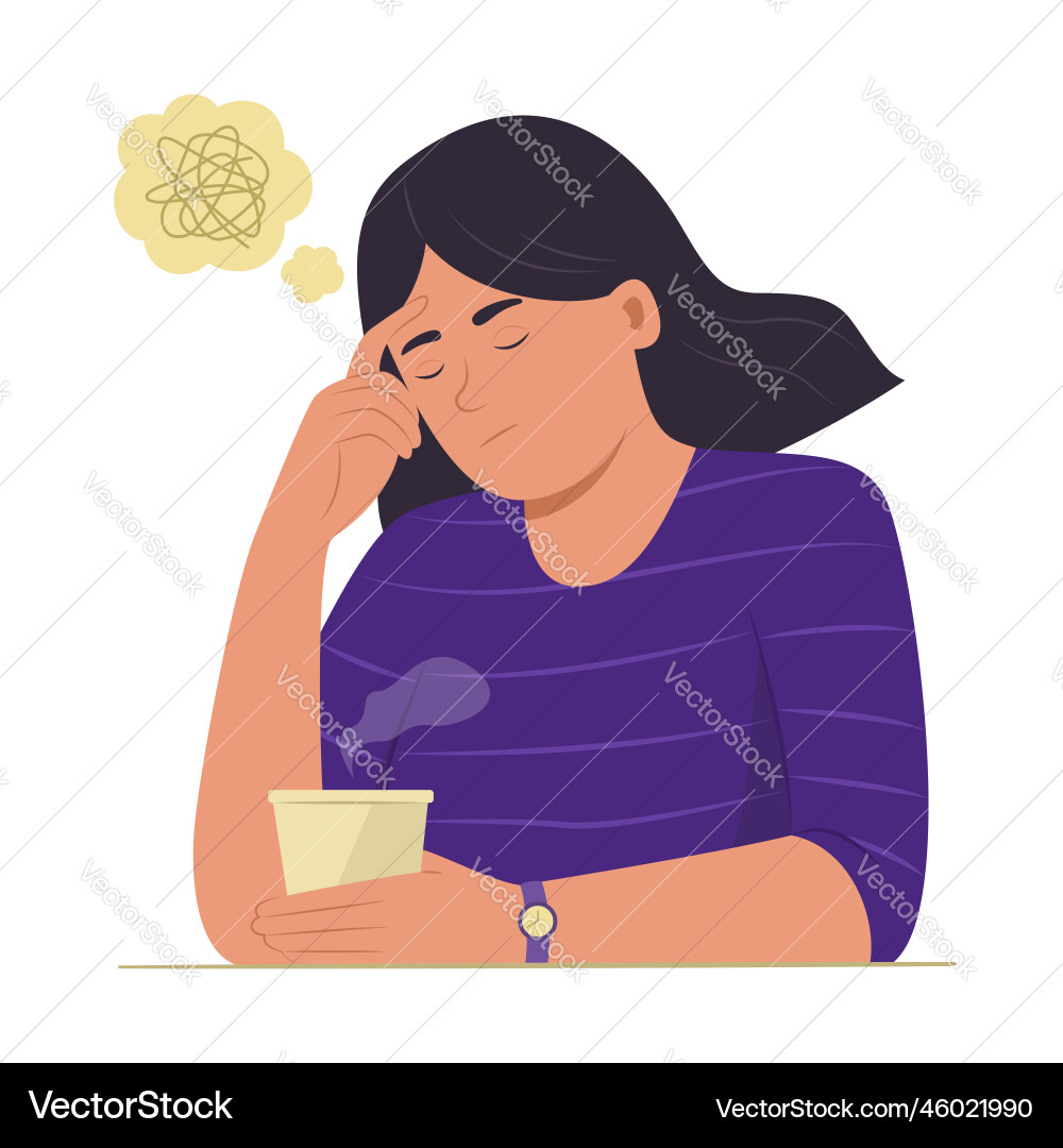 Woman feeling stress concept Royalty Free Vector Image