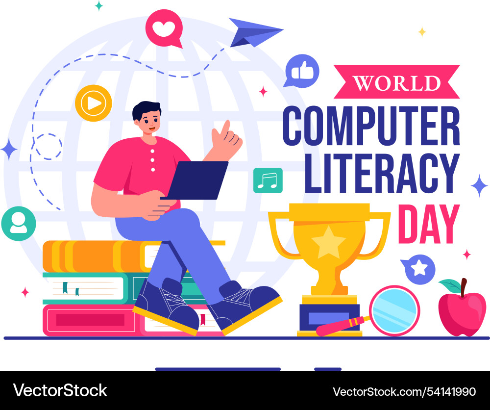 World computer literacy day on december 2 Vector Image