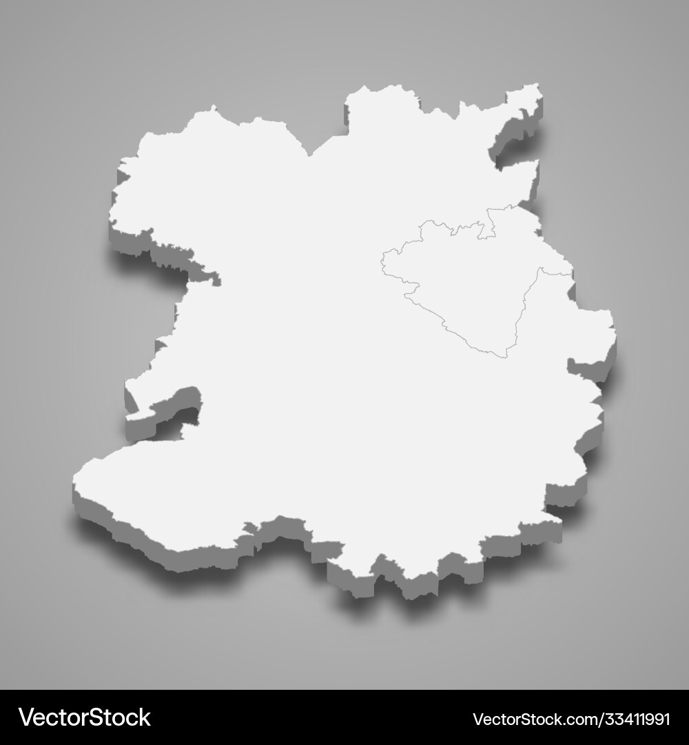 3D Shropshire County Map Royalty Free Vector Image