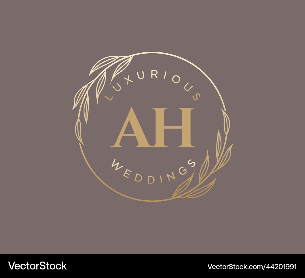 Ah initials letter wedding monogram logos Vector Image