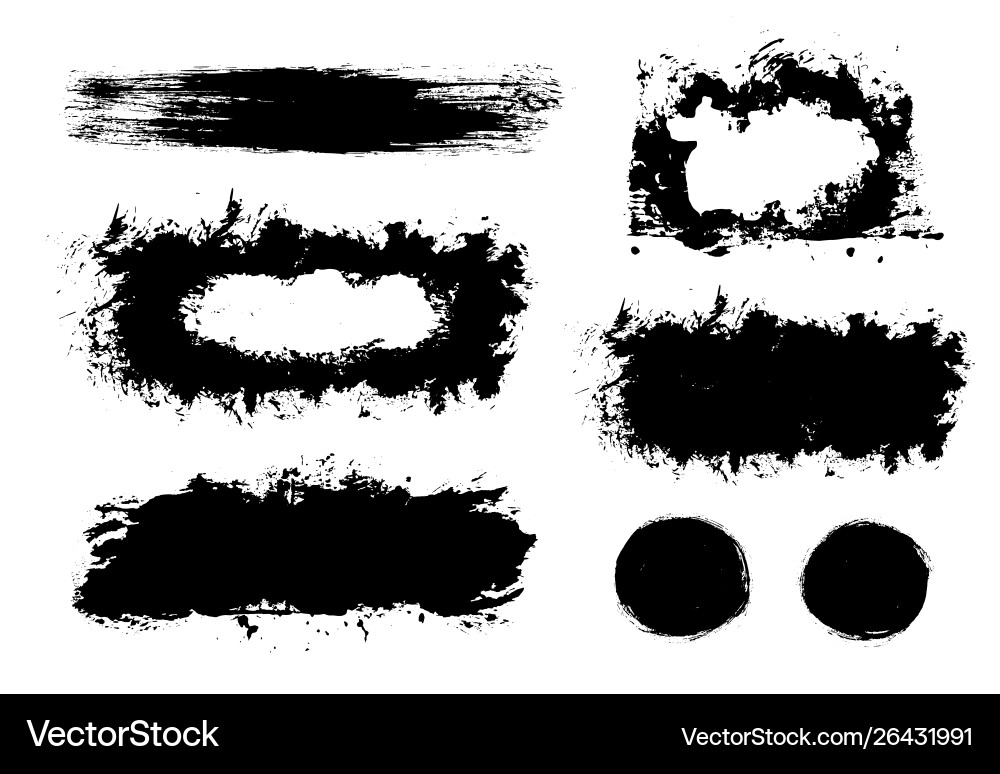 Brush strokes paintbrush set grunge Royalty Free Vector
