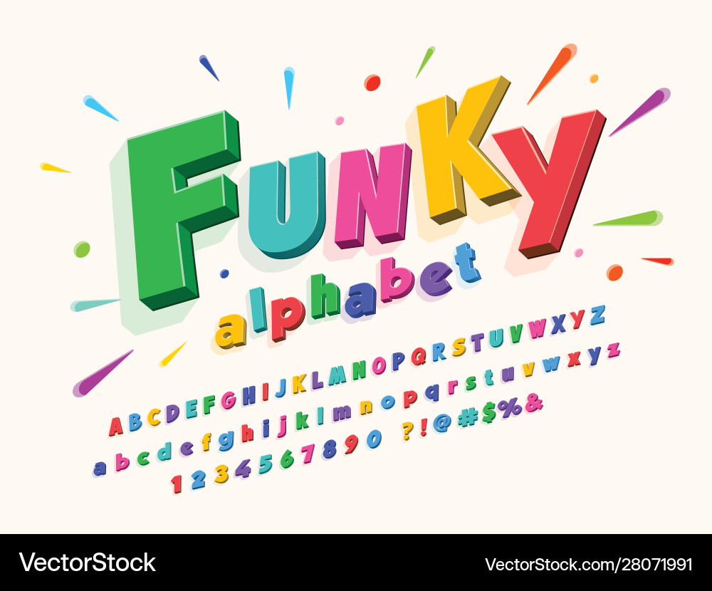 Fun font Royalty Free Vector Image - VectorStock