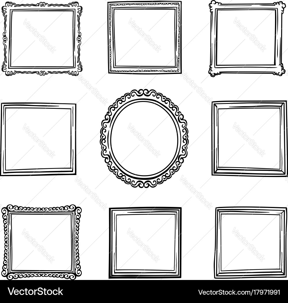 Hand drawn frames Royalty Free Vector Image - VectorStock