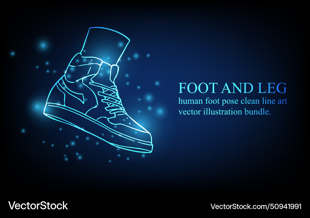 Human foot line and leg knee toe digital Vector Image
