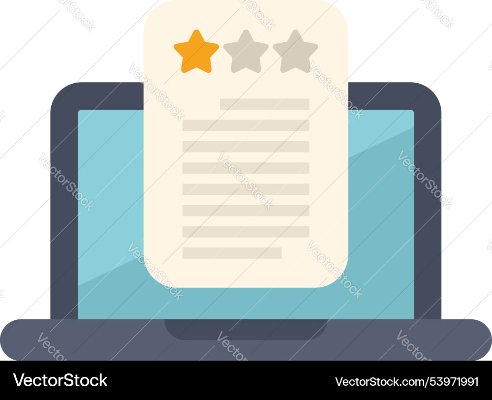 Online customer feedback survey with laptop Vector Image