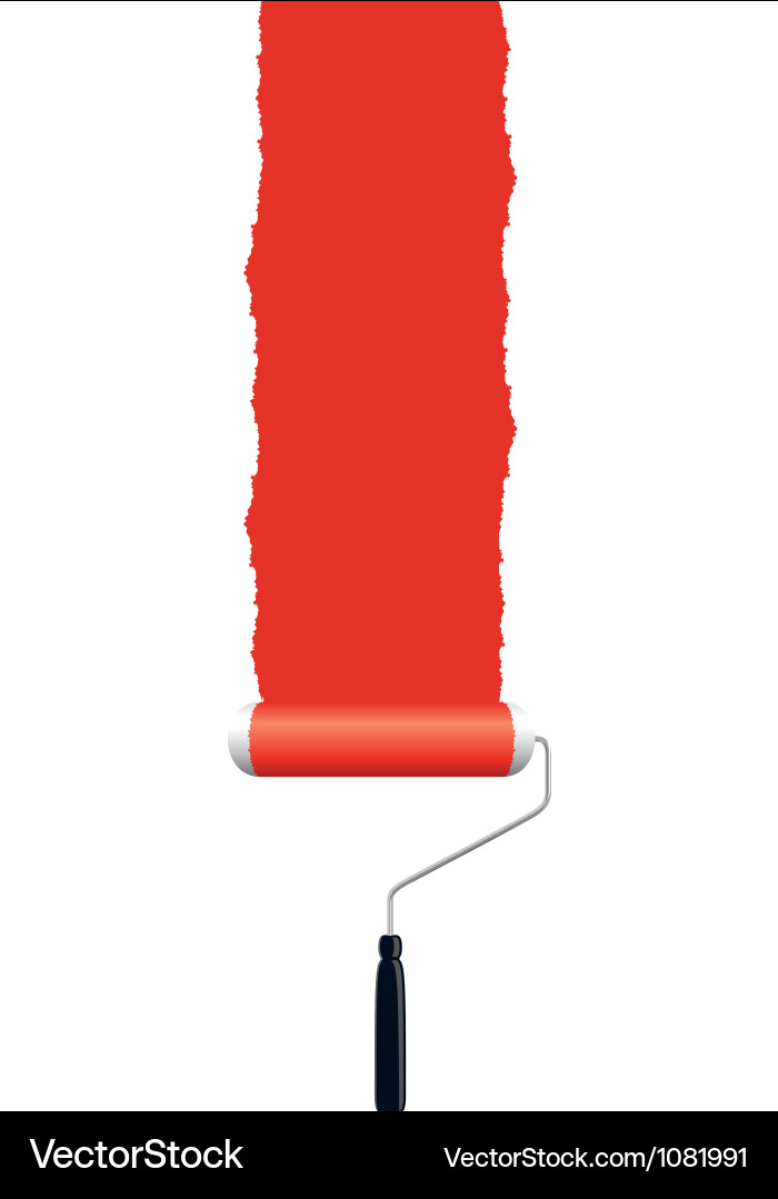 Paint roller red Royalty Free Vector Image - VectorStock