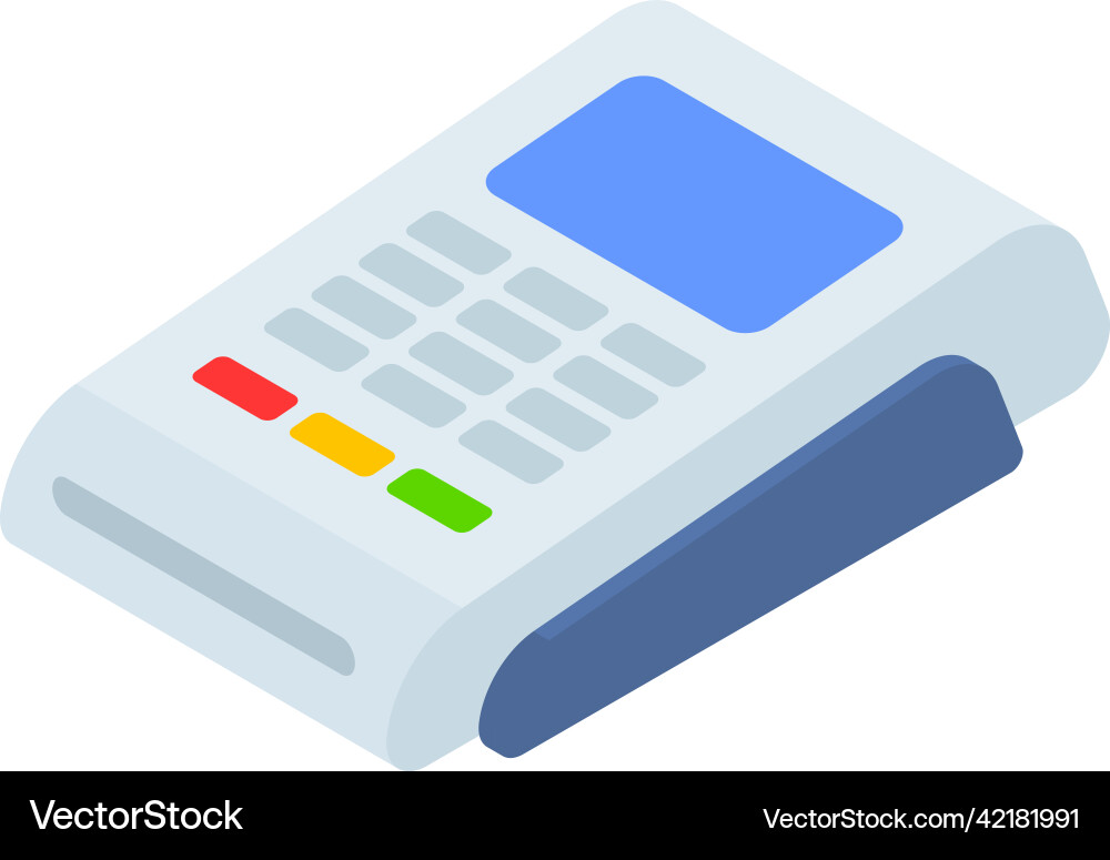 Pos terminal electronic payment machine Royalty Free Vector