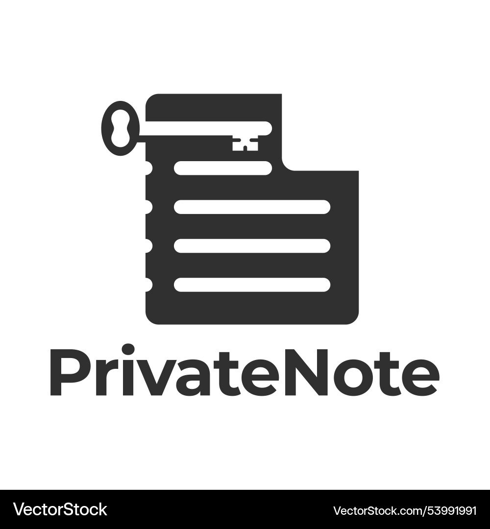 Private note flat minimalist logo design Vector Image