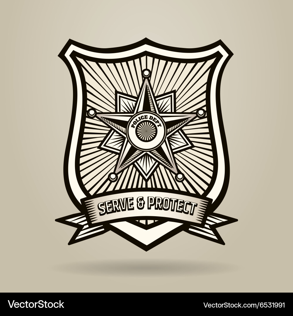 Serve and Protect Police Badge Royalty Free Vector Image
