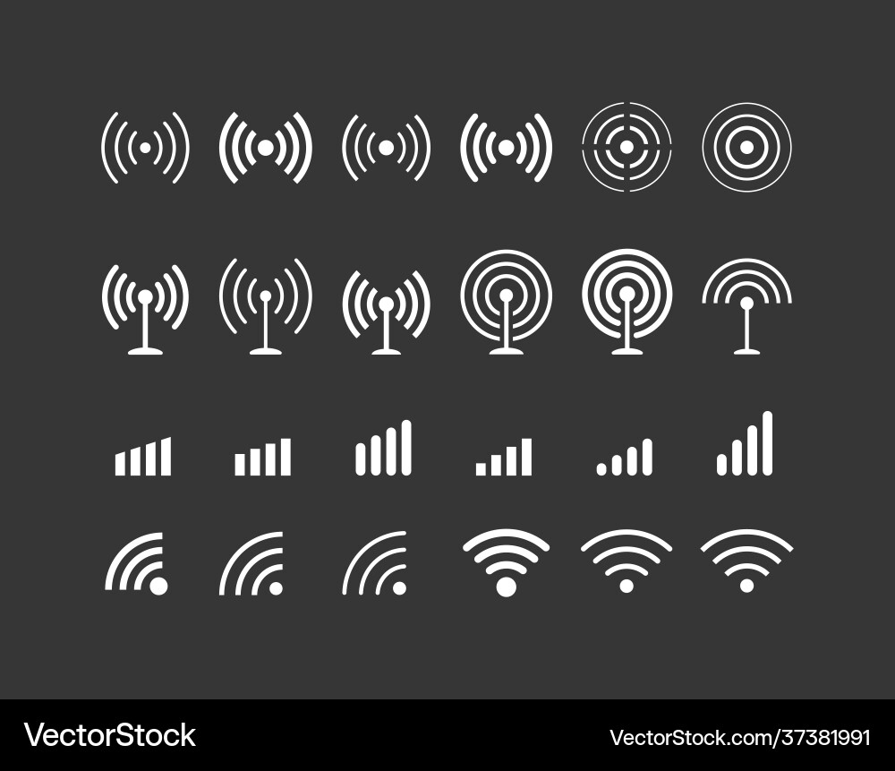 Signal icons Royalty Free Vector Image - VectorStock
