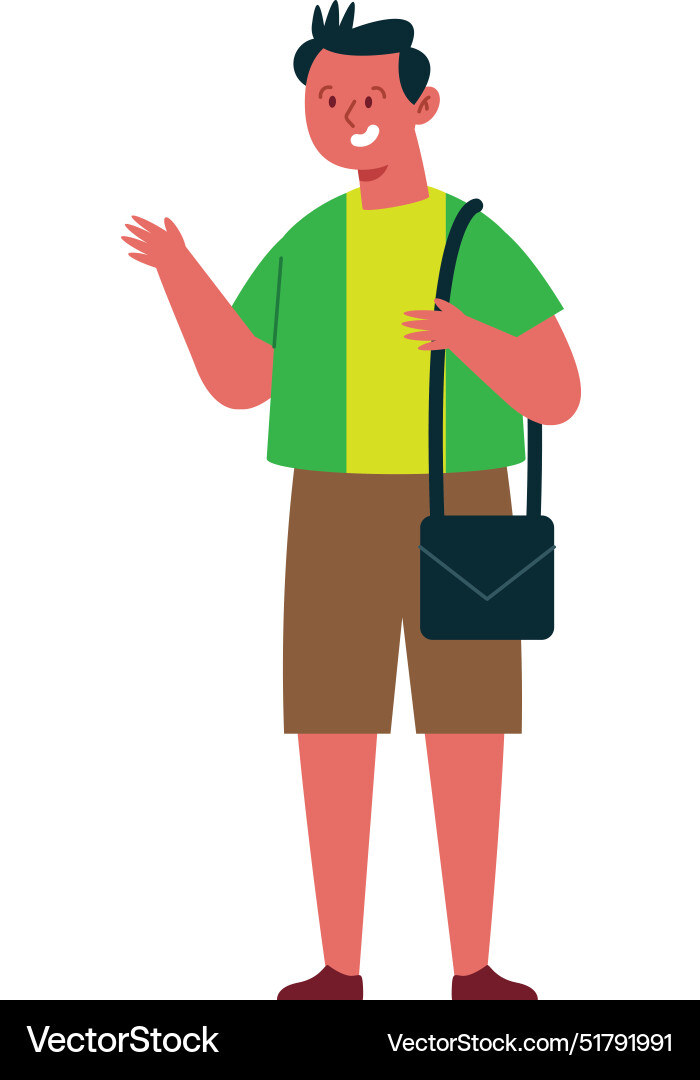 Traveling man with handbag Royalty Free Vector Image