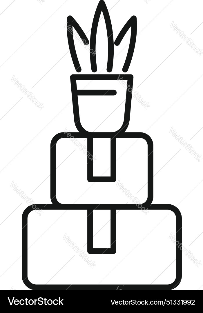 Abstract line art plant pot Royalty Free Vector Image