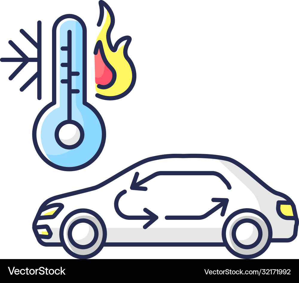 Car air conditioning rgb color icon Royalty Free Vector