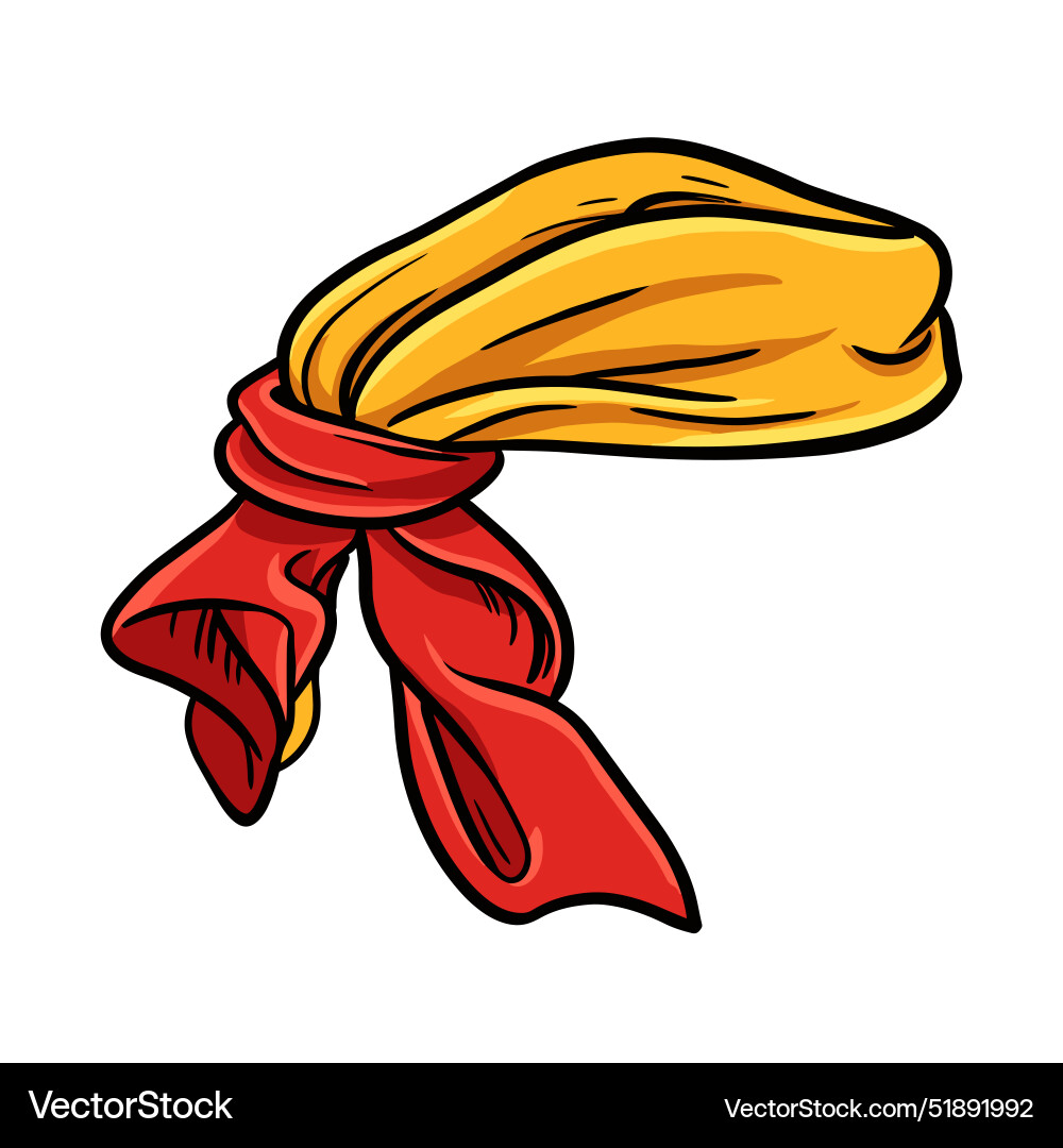 Cartoon yellow and red headscarf Royalty Free Vector Image