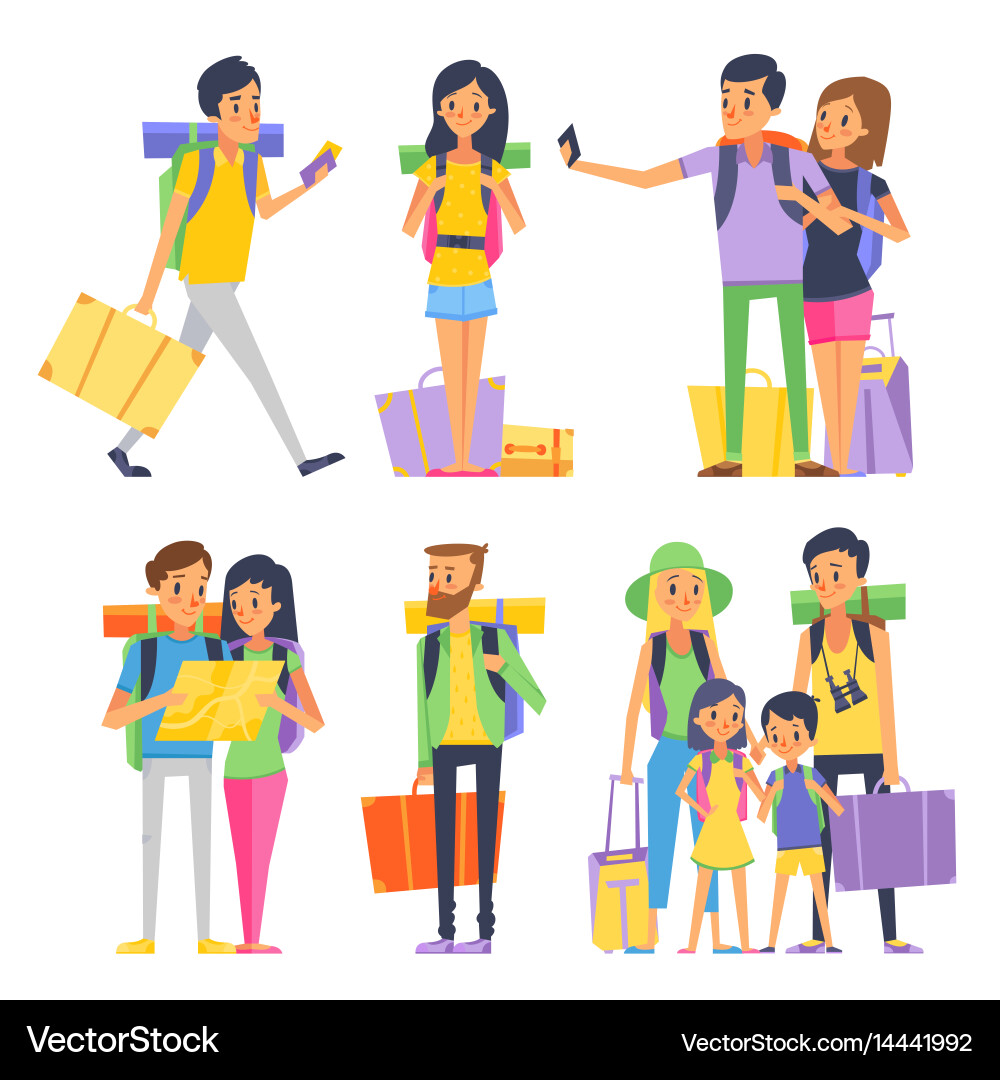 Cheerful Family Vacation Royalty Free Vector Image