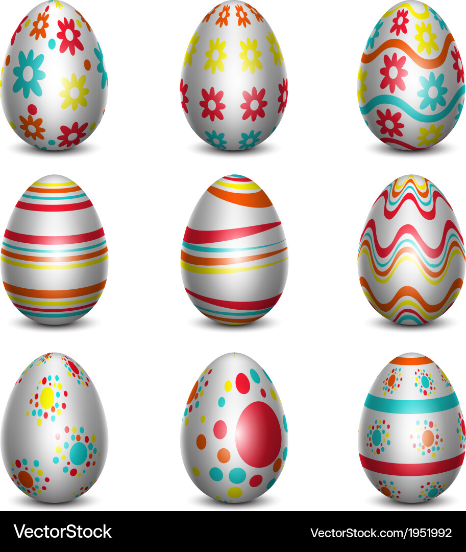 Colorful Easter Eggs Royalty Free Vector Image