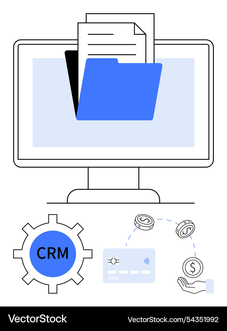 Customer Relationship Management Crm System Vector Image