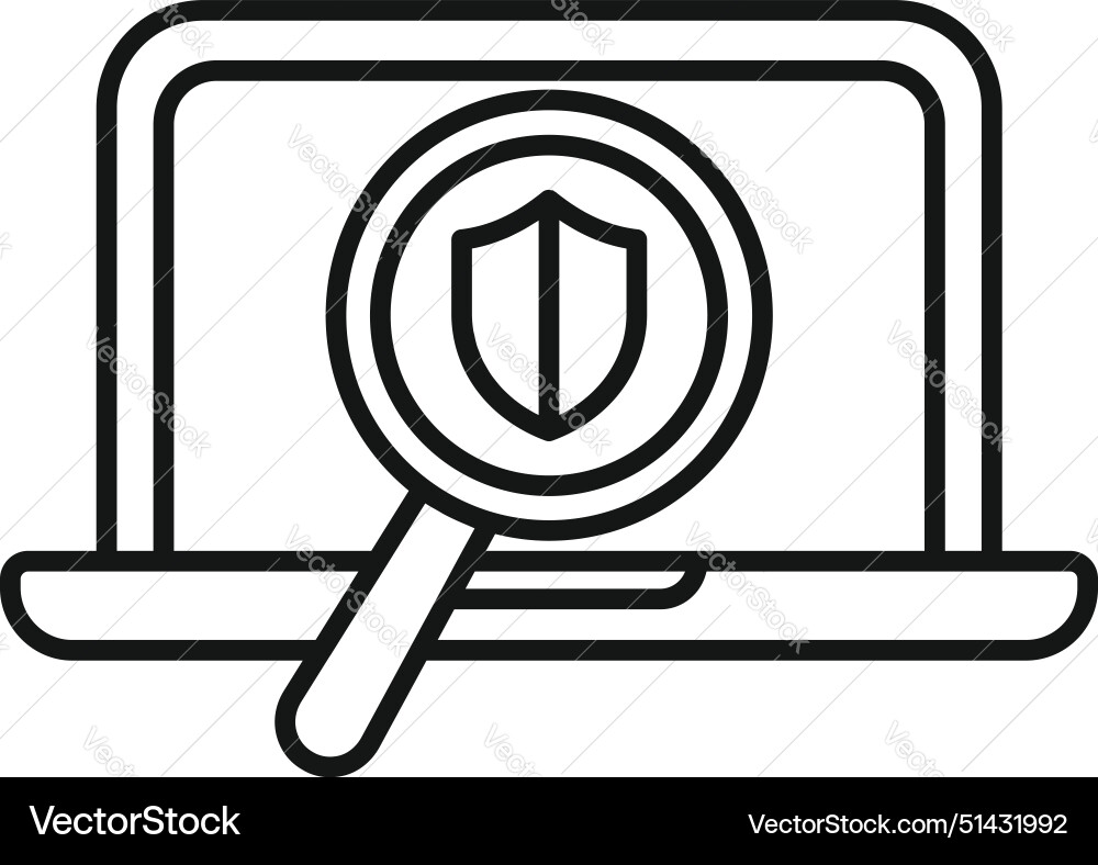 Cybersecurity concept with magnifying glass Vector Image