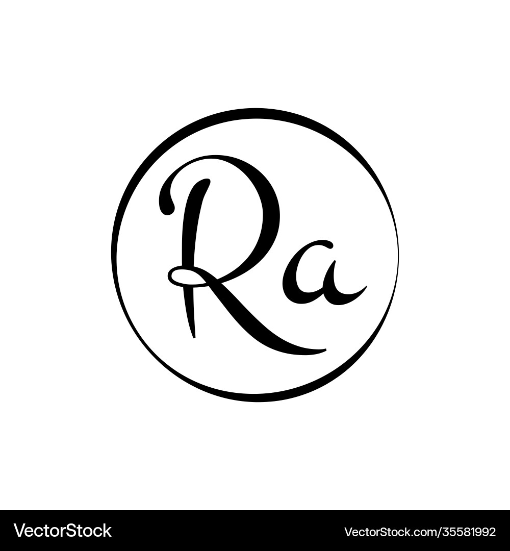 Initial ra letter logo design template abstract Vector Image