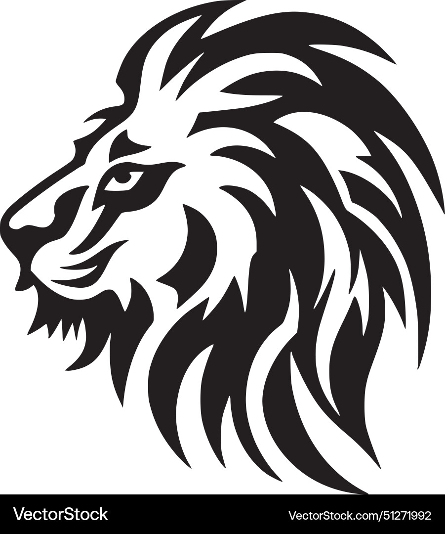 Lion - black and white Royalty Free Vector Image