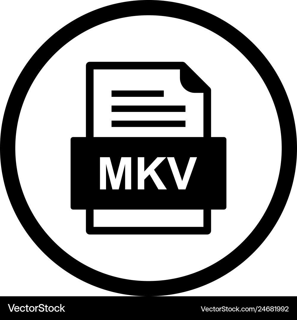 Mkv file document icon Royalty Free Vector Image