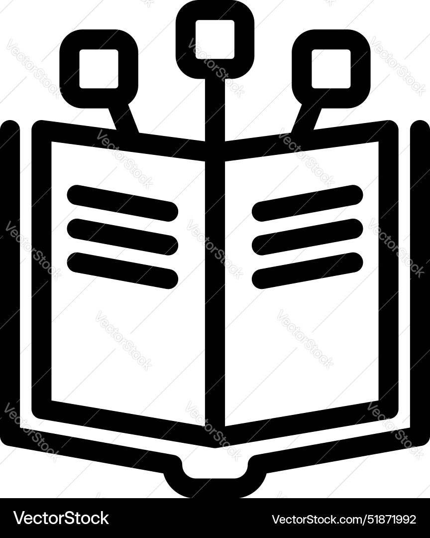 Open book receiving information through antennas Vector Image