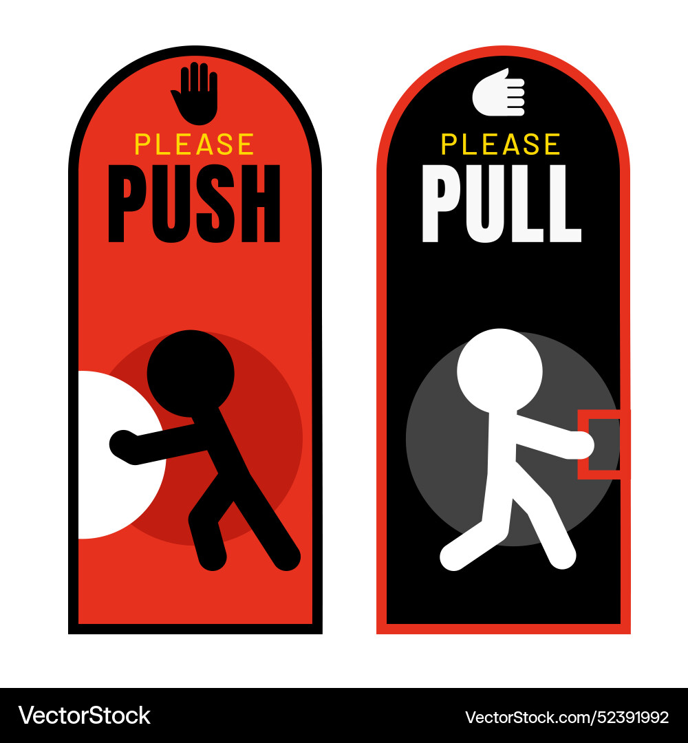 Push pull sign Royalty Free Vector Image - VectorStock