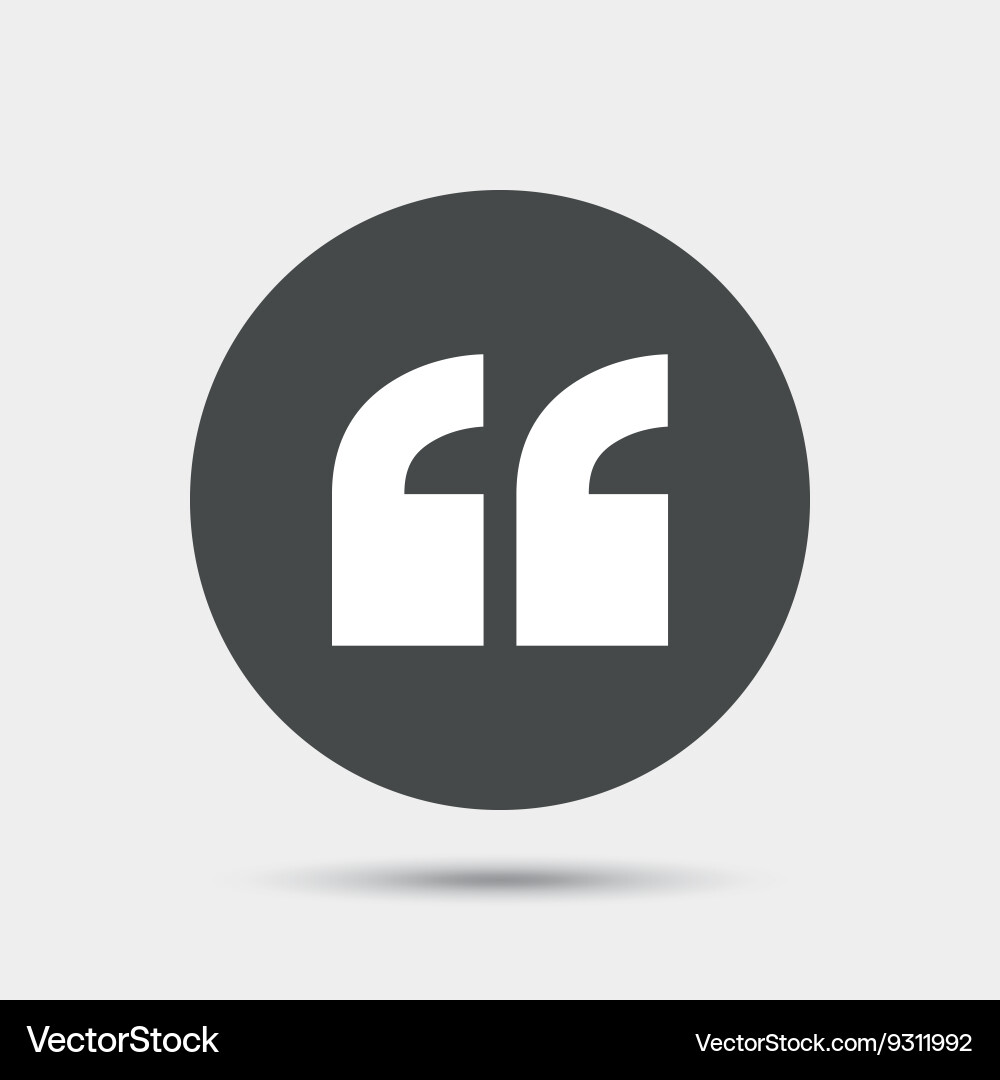 Quote sign icon quotation mark symbol Royalty Free Vector