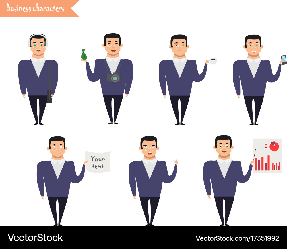Ready-to-use character set Royalty Free Vector Image
