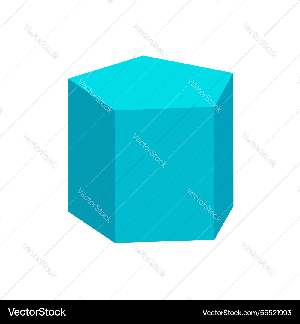 Blue pentagonal prism basic simple 3d shape Vector Image