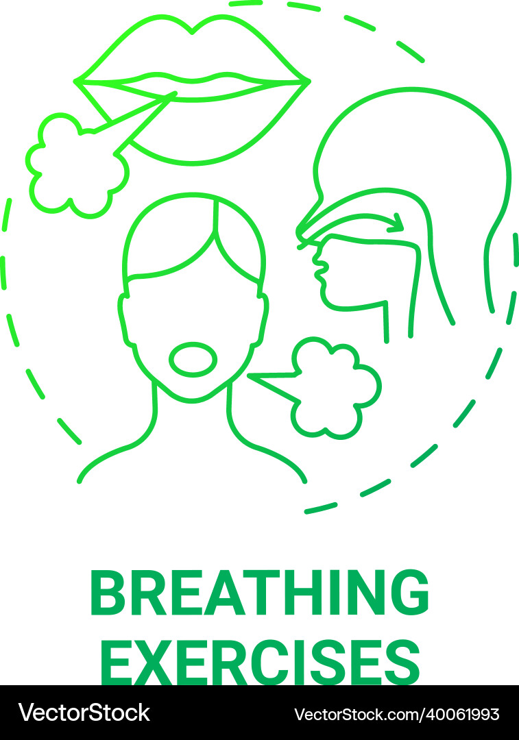 Breathing exercises green gradient concept icon Vector Image