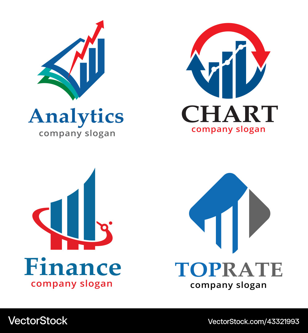Chart logo template design Royalty Free Vector Image