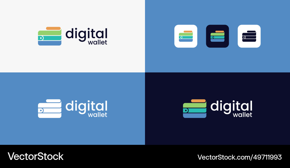 Digital wallet logo design template online Vector Image