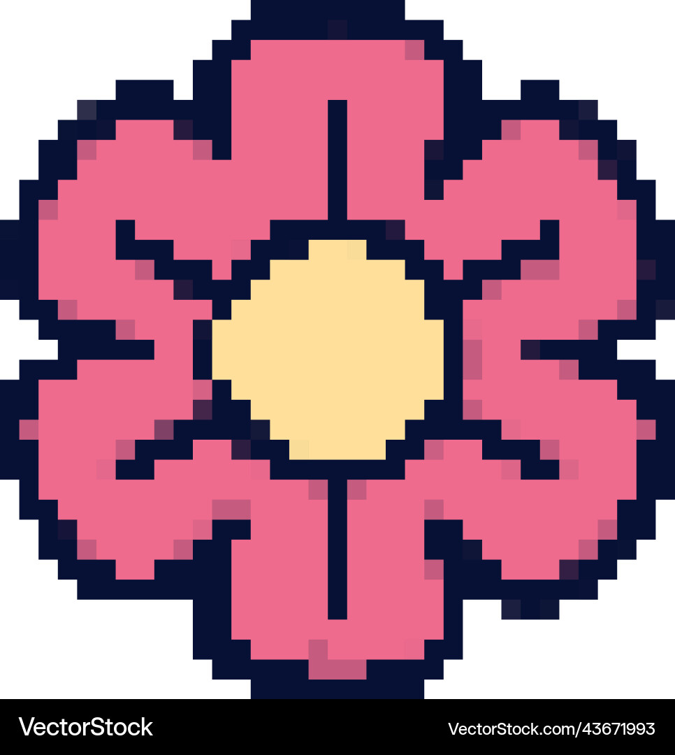 Flower pixel art Royalty Free Vector Image - VectorStock
