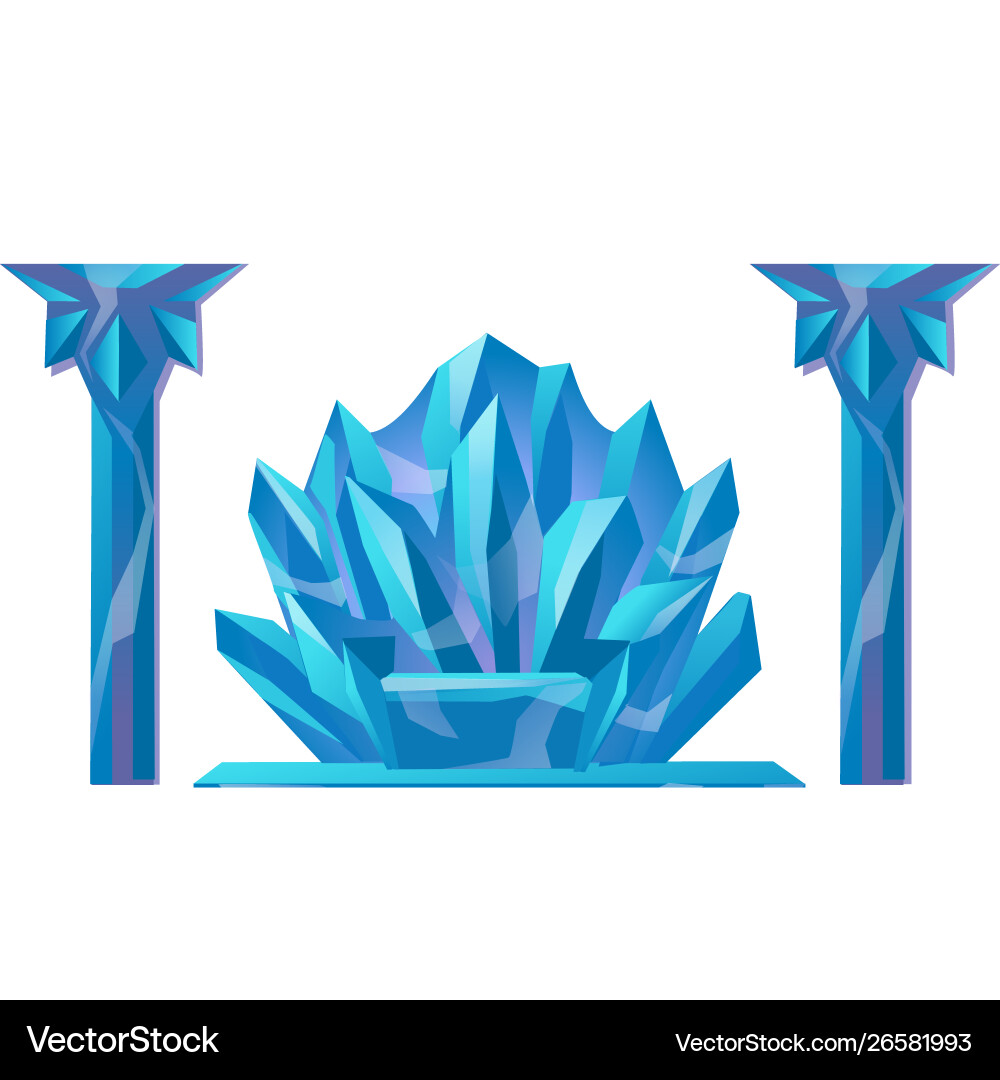 Frozen throne and pillars isolated on white Vector Image