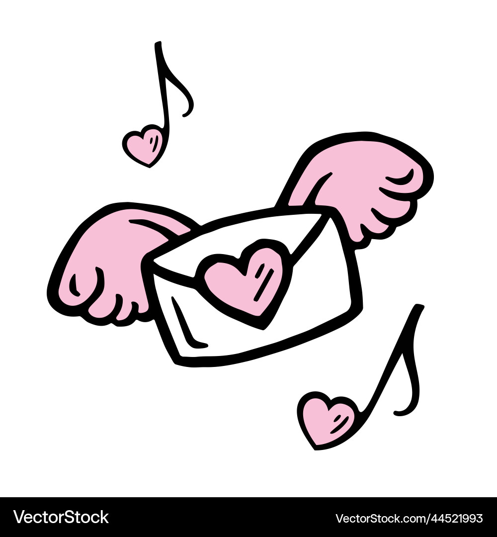 Love note doodle drawing Royalty Free Vector Image