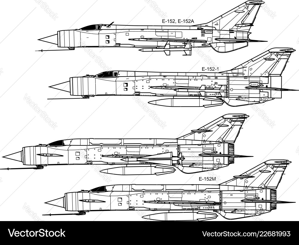 Mikoyan e-152 Royalty Free Vector Image - VectorStock