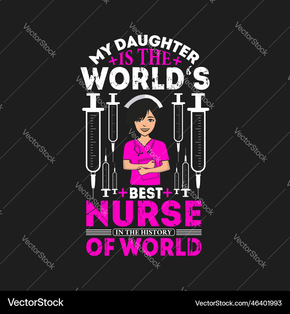 Nurse typographic slogan design Royalty Free Vector Image