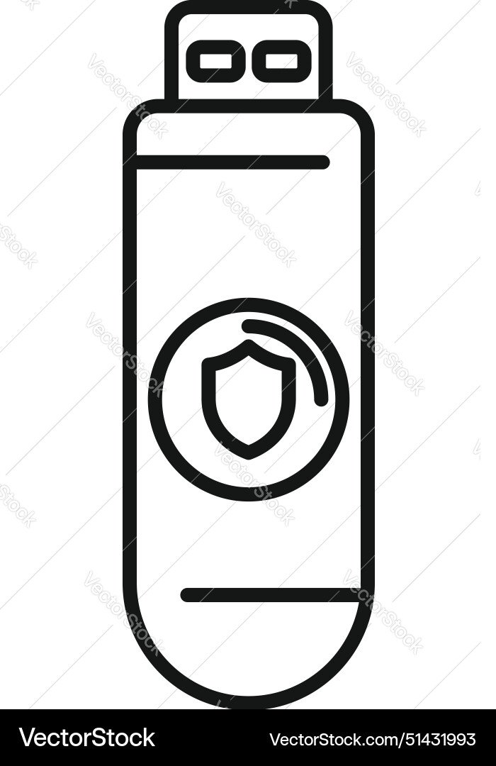 Secure usb flash drive icon Royalty Free Vector Image