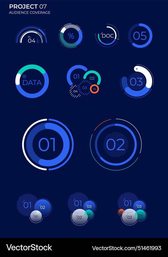 Visual charts finance elements commercial Vector Image