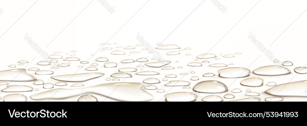 White waterproof glass surface with water droplets
