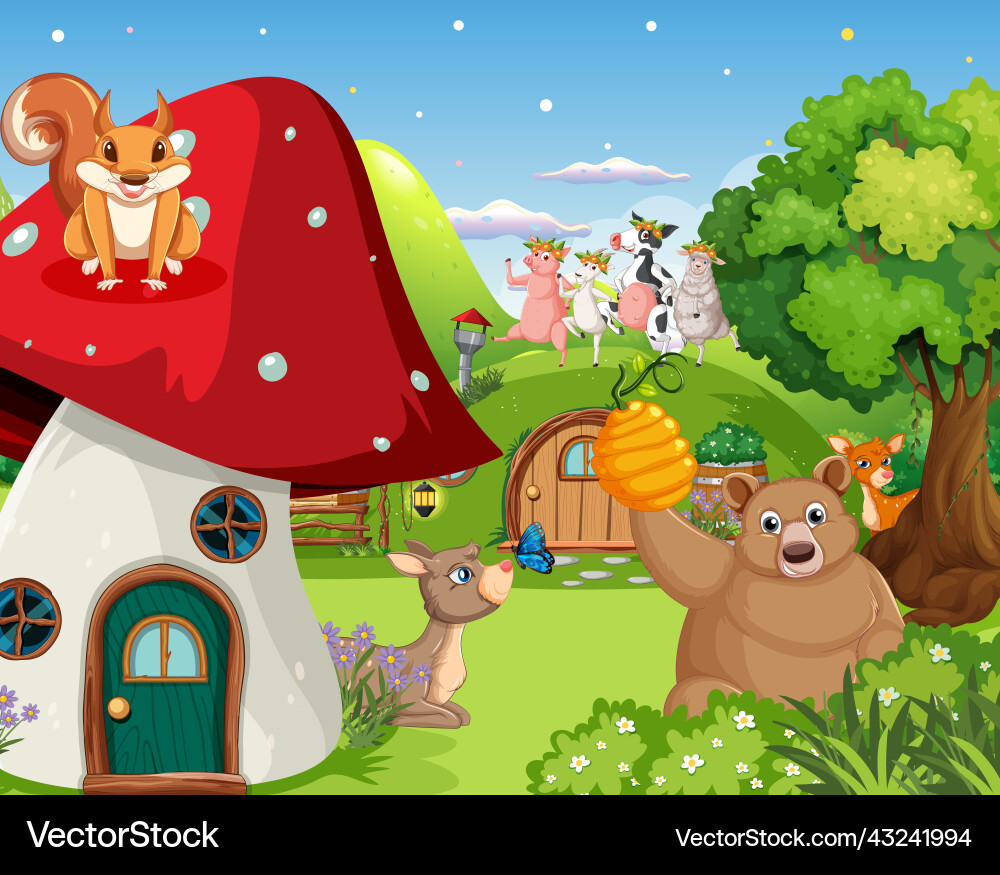 Animal at countryside land Royalty Free Vector Image