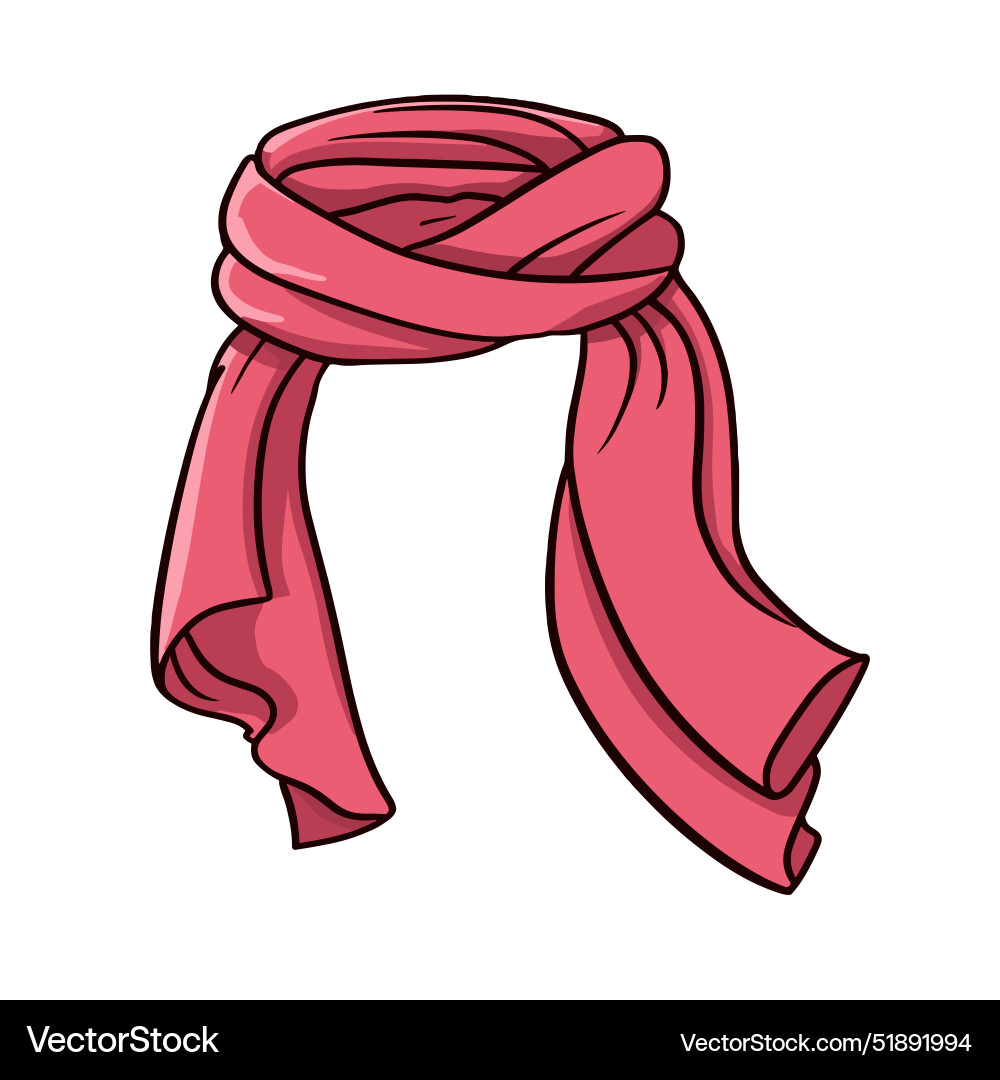Cartoon pink scarf with knotted design Royalty Free Vector