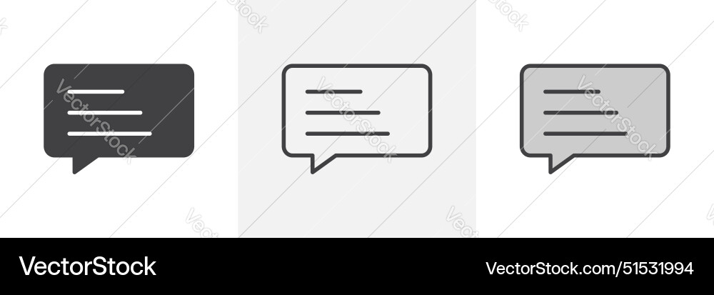 Comment icon set talk speech message bubble Vector Image