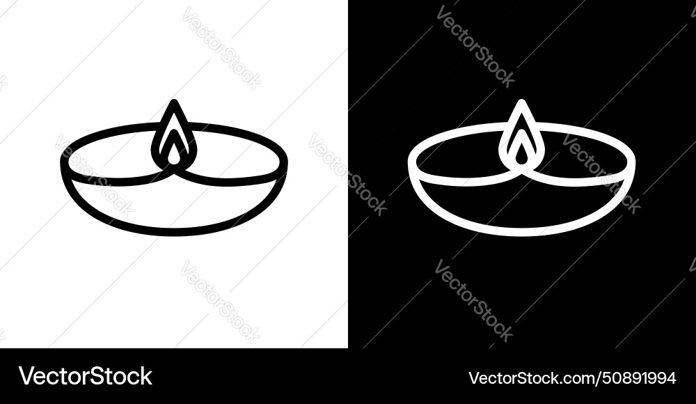 Diya icon set traditional lamps celebration Vector Image