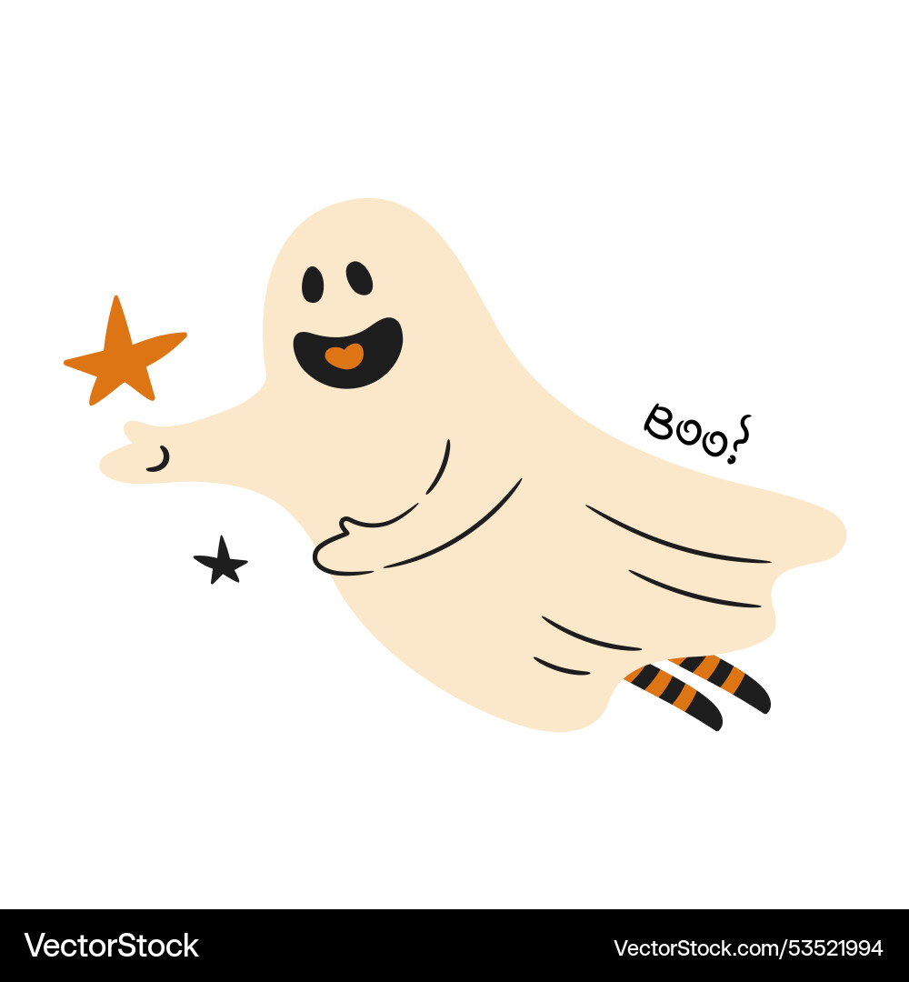 Funny ghost for halloween celebration Royalty Free Vector